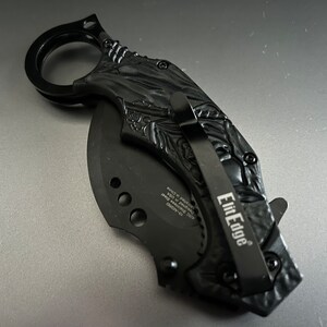 7” Red Skull Grim Reaper Tactical Claw Karambit Assisted Open Folding ...