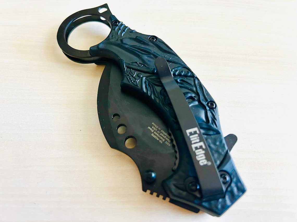 7” Skull Grim Reaper Tactical Claw Karambit Assisted Open Folding ...