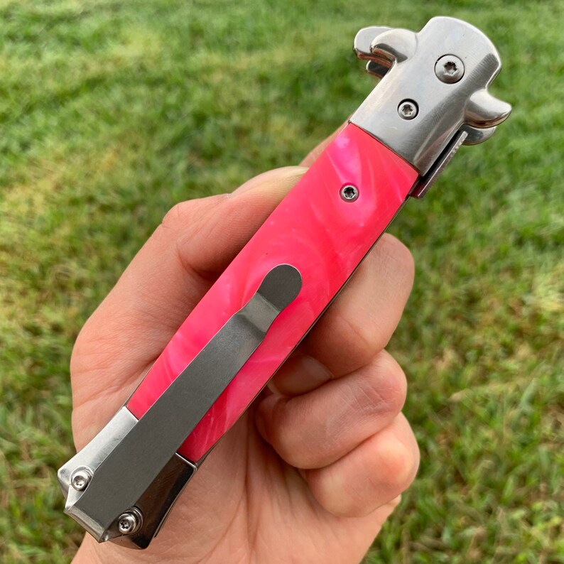 9 Classic Pink Tactical Spring Assisted Folding Pocket Knife - Etsy