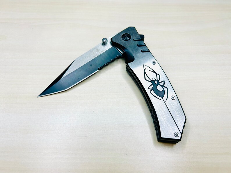 9” Spider Tactical Cool Knife Spring Assisted Open Blade Folding Pocket ...