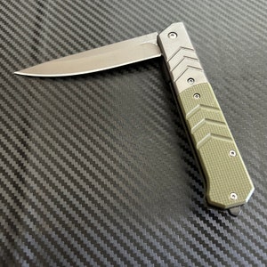 9” Military Collection G10 Green Handle Spring Assisted Folding Pocket ...