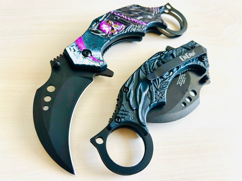 7 Skull Grim Reaper Tactical Claw Karambit Assisted Open - Etsy