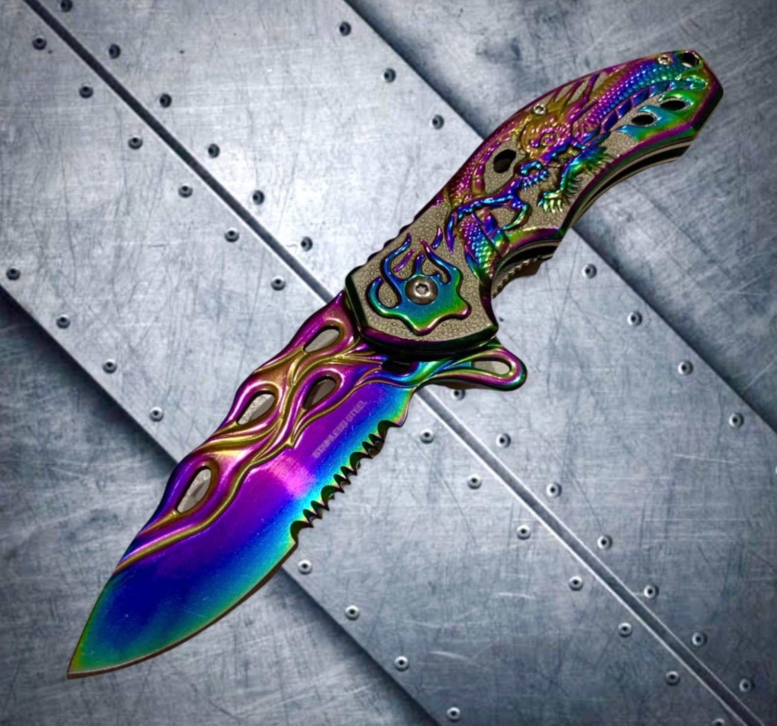 Collectible Dragon Knife Color Coated Sculpture 8 Tactical - Etsy