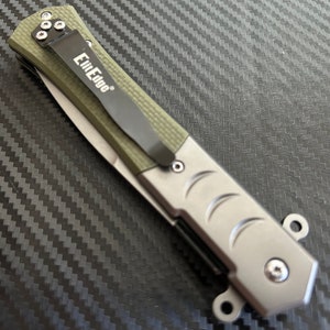 9” Military Collection G10 Green Handle Spring Assisted Folding Pocket ...
