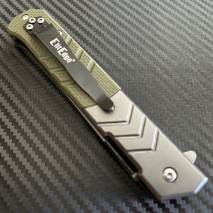 9” Military Collection G10 Green Handle Spring Assisted Folding Pocket ...