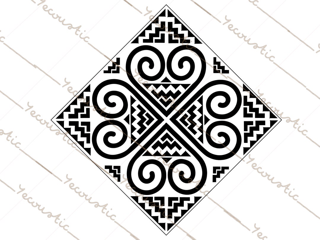 Heart Tile Design // Hmong Design // SVG PNG JPEG // - Etsy