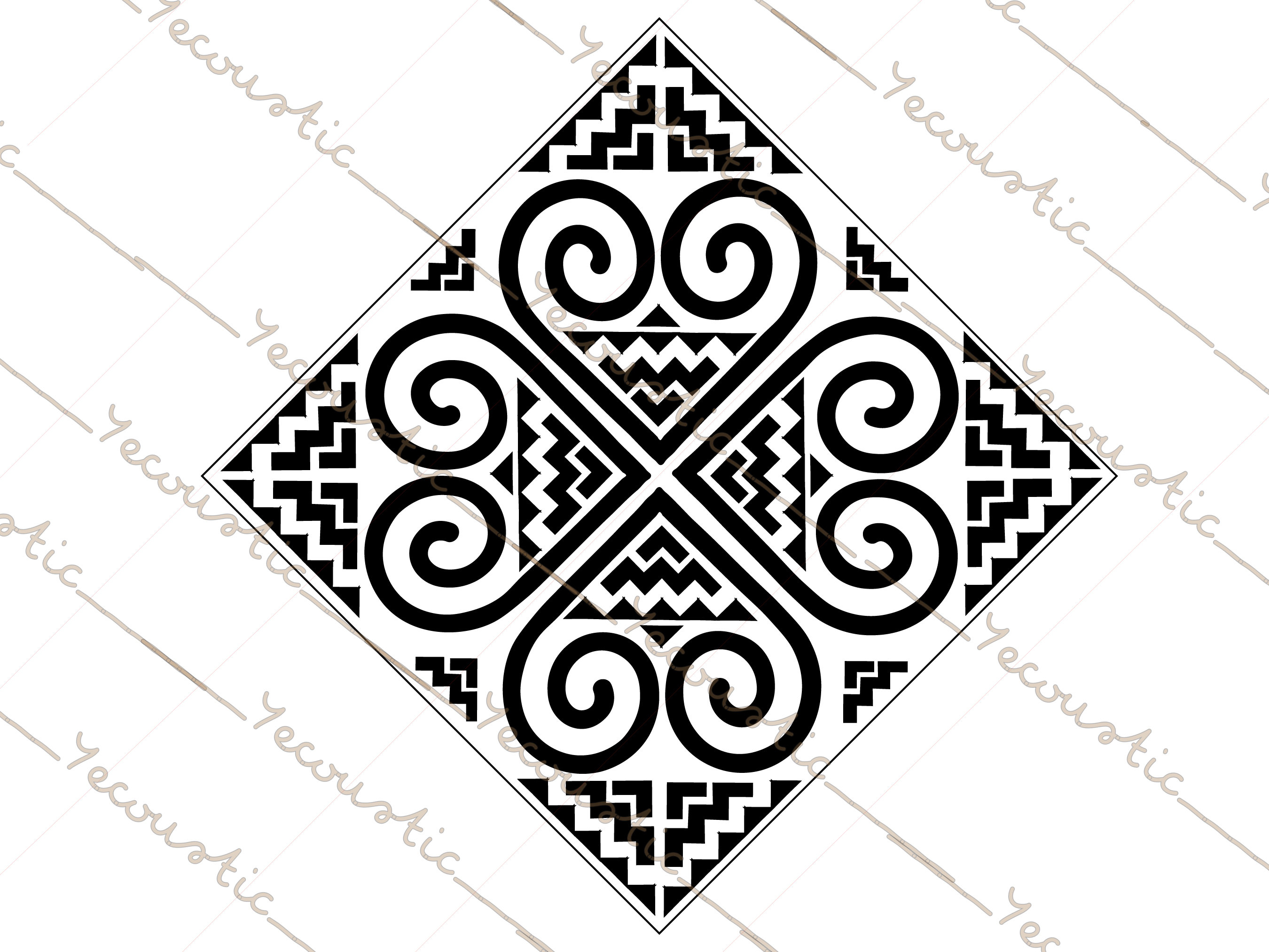 Heart Tile Design // Hmong Design // SVG PNG JPEG // - Etsy