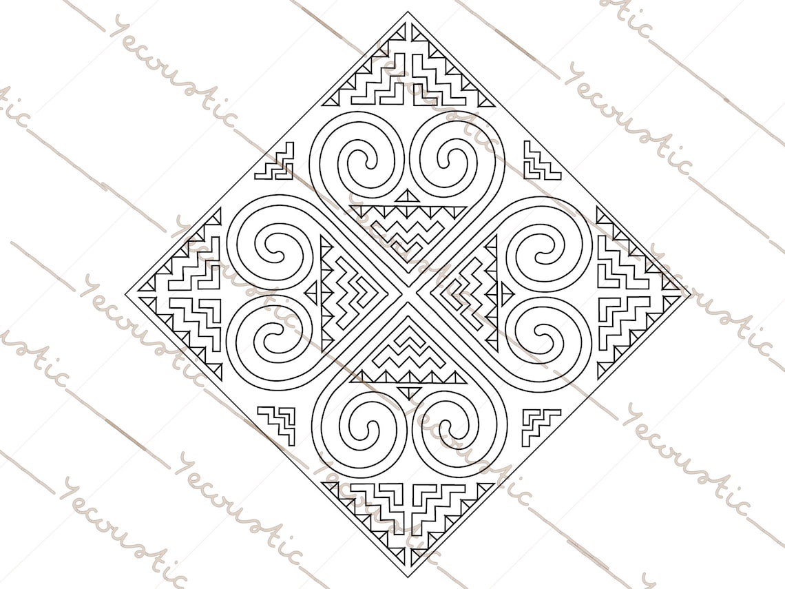 Heart Tile Design // Hmong Design // SVG PNG JPEG // - Etsy Canada