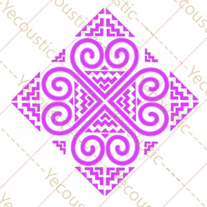 Heart Tile Design // Hmong Design // SVG PNG JPEG // - Etsy