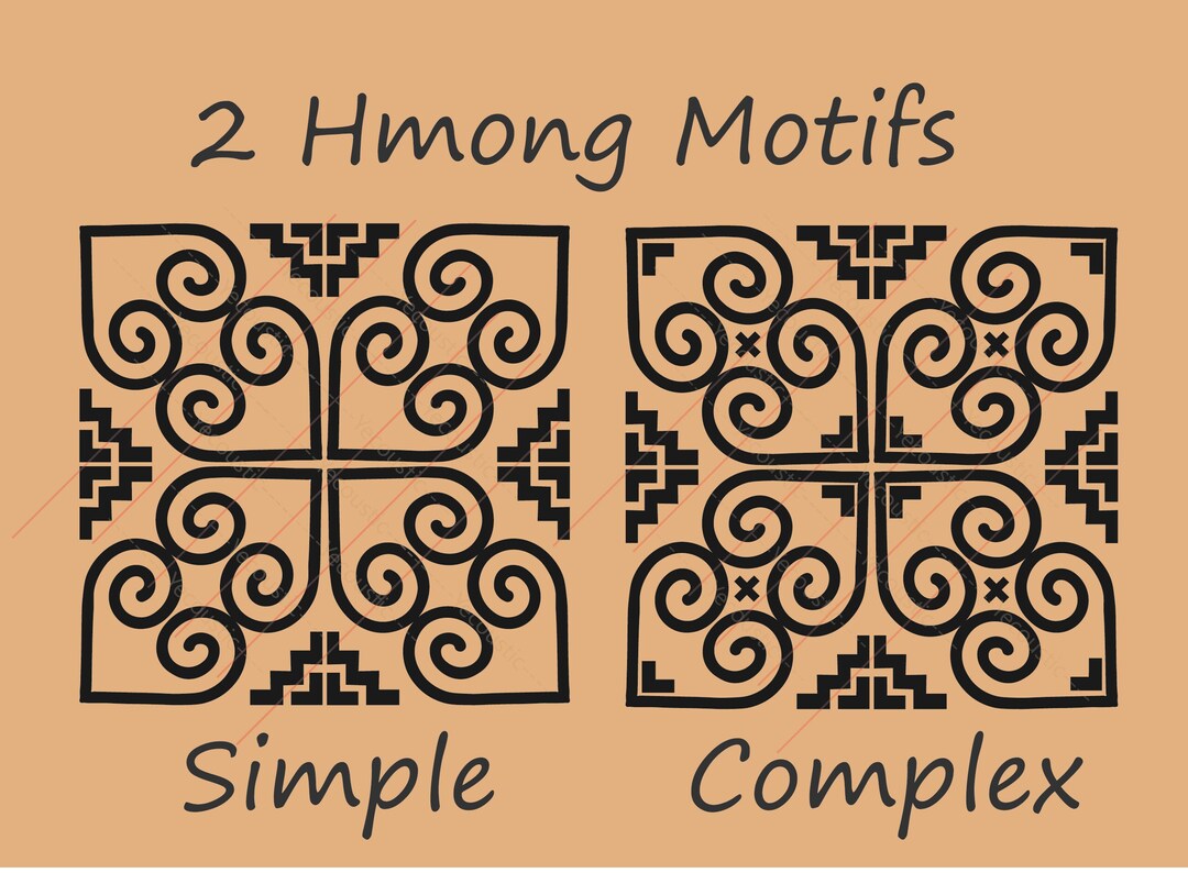 2 Heart Design Hmong Motif // Hmong Inspiration // Hmong SVG - Etsy