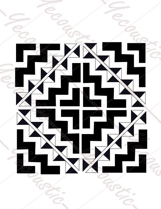 Hmong Lotus Design (paj Ntaub) Black and White - Etsy