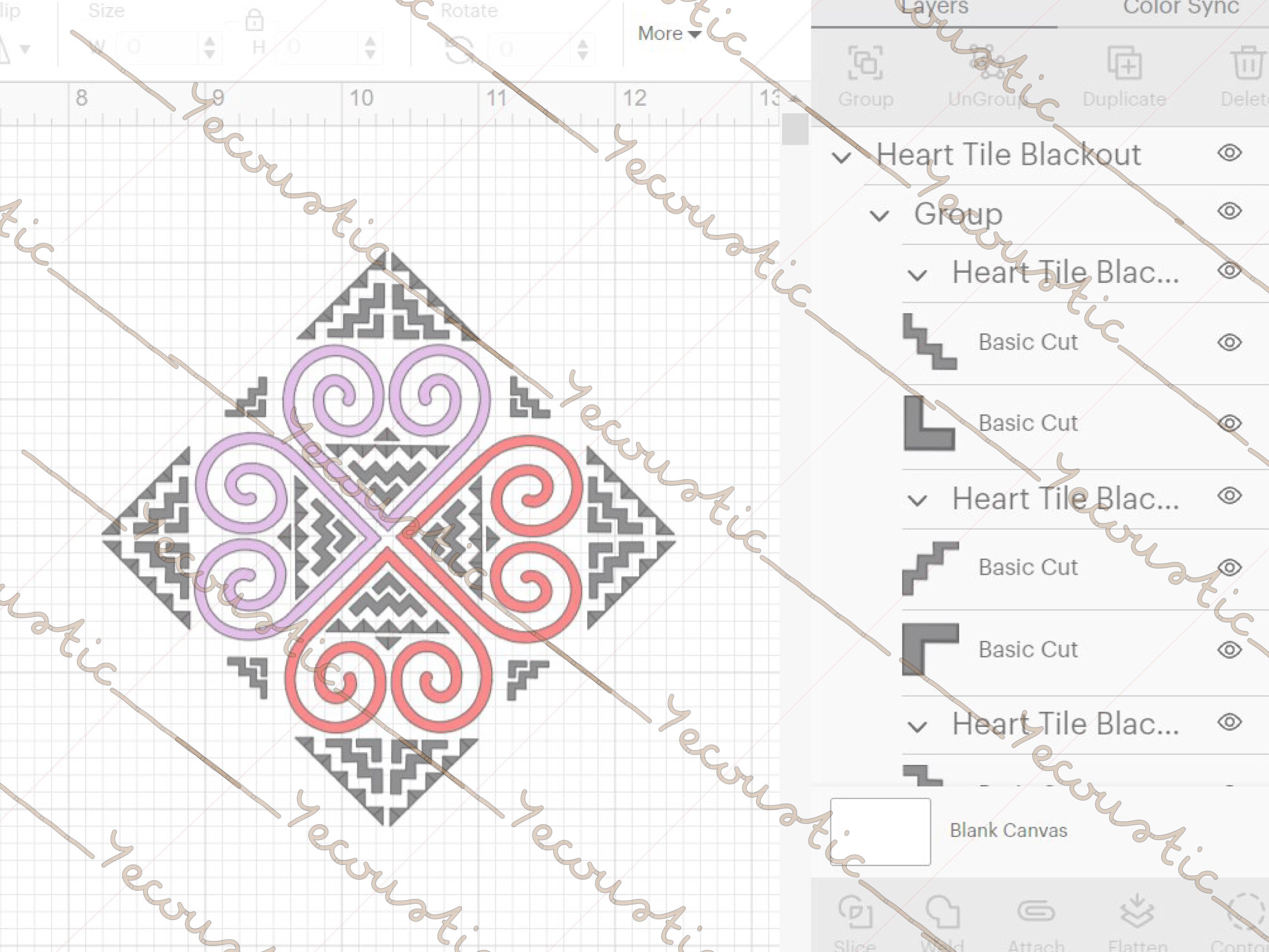 Heart Tile Design // Hmong Design // SVG PNG JPEG // - Etsy