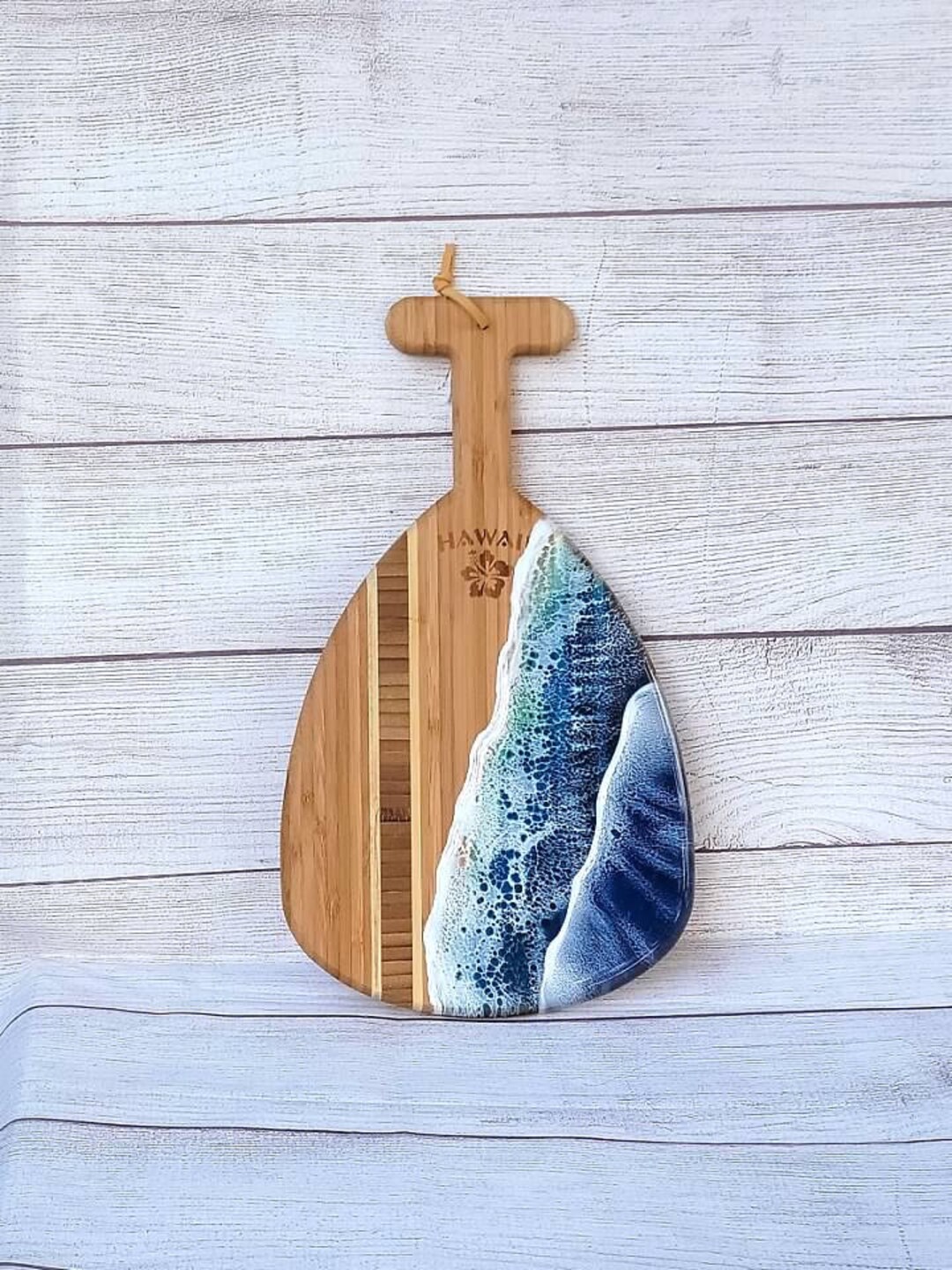 Bamboo Outrigger Paddle Resin Ocean Wave Charcuterie Board - Etsy