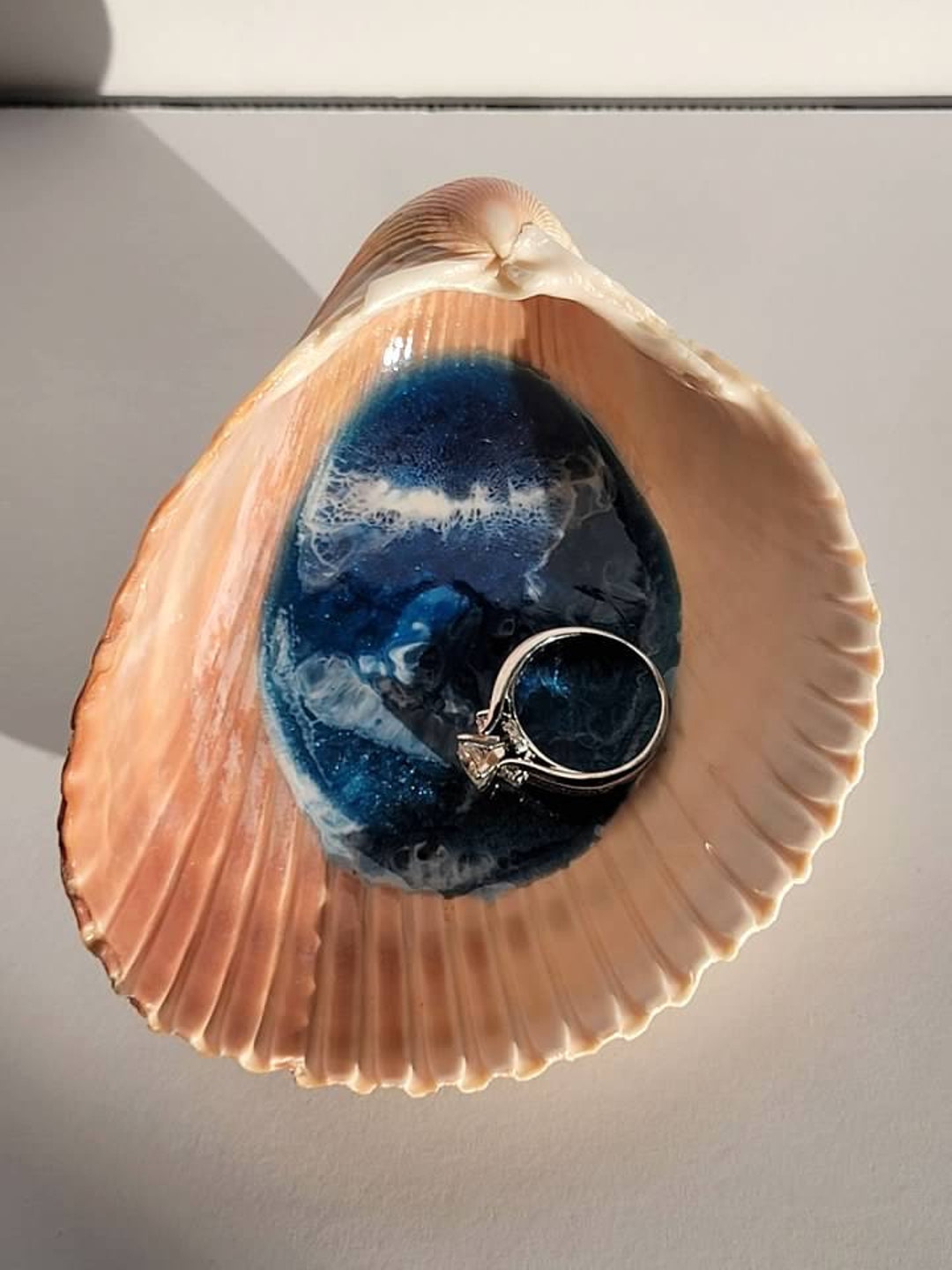 Cockle Shell Resin Ocean Waves Trinket Dish - Etsy