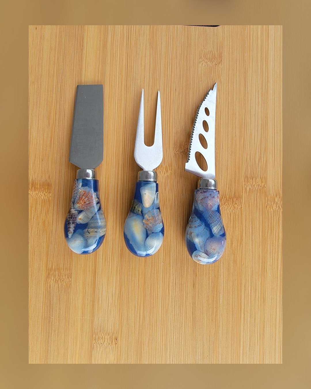 Seashell Charcuterie Resin Utensil Knife Set - Etsy