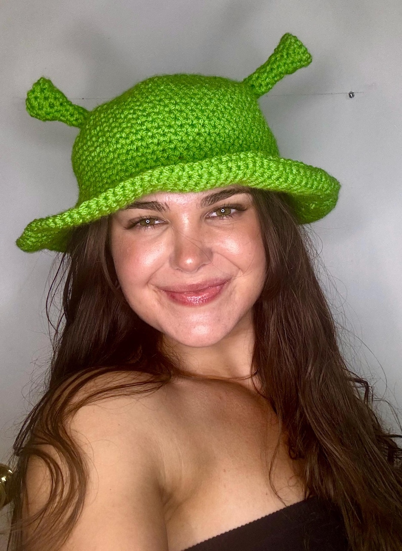 Shrek Crochet Bucket Hat Pattern PDF – DIY Crochet Costume Hat for Adults & Kids – Beginner ...