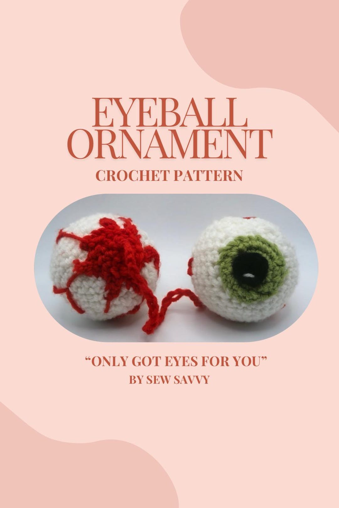 Easy Crochet Eyeball Ornament Pattern Spooky Reaview Mirror Charm ...