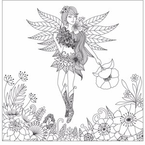 Fairy Coloring Page, Butterfly Coloring Sheet, Printable Adult Coloring ...