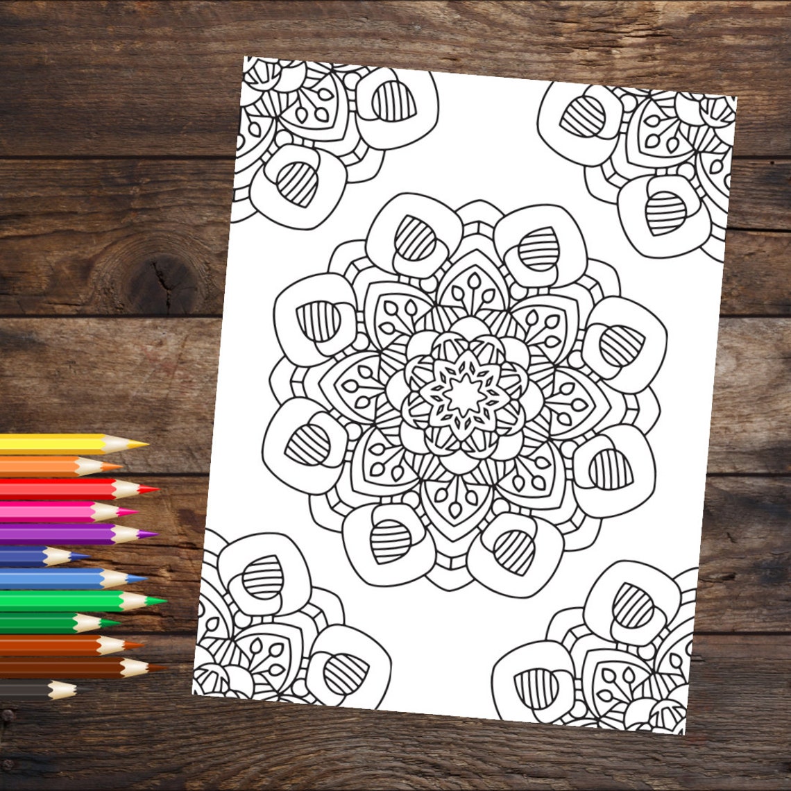 Mandela Coloring Page, Geometric Coloring Sheet, Printable Coloring ...