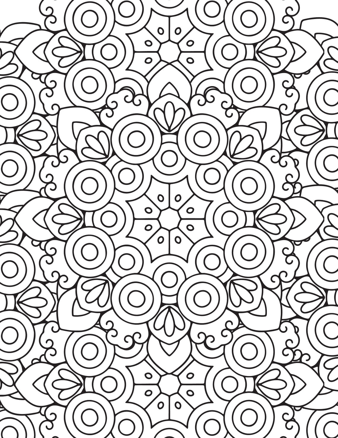 Mandela Coloring Book Page, Geometric Coloring Page, Adult Stress ...