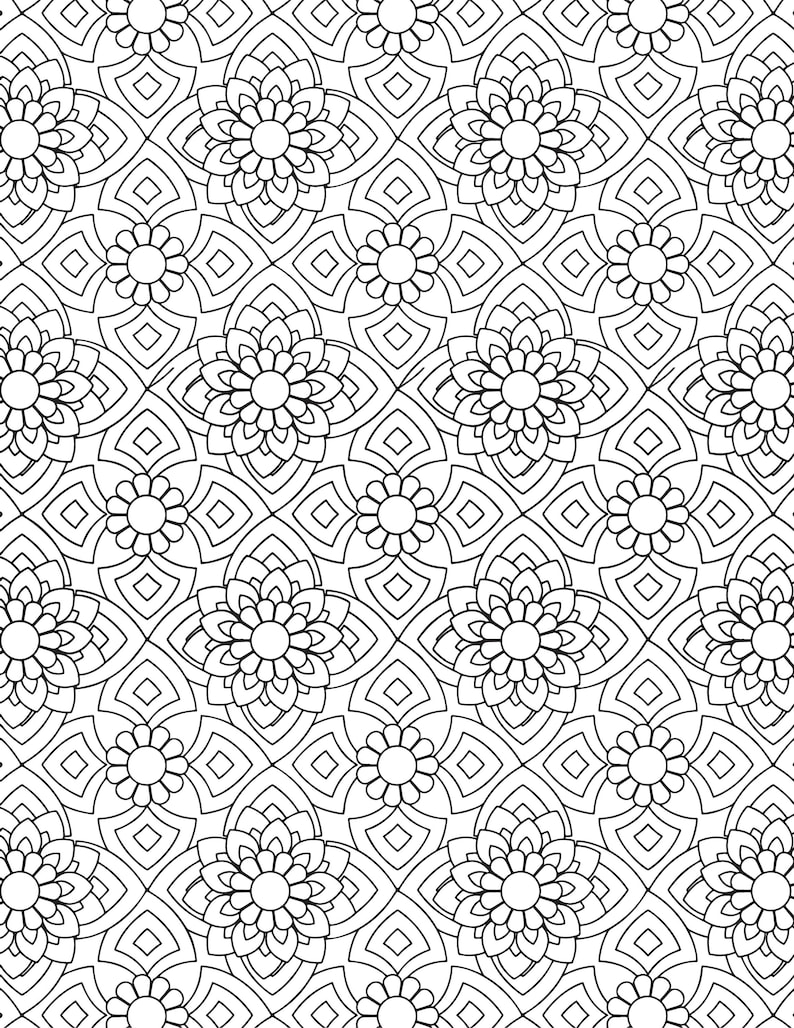 Geometric Coloring Book Page Mandela Coloring Page Printable | Etsy