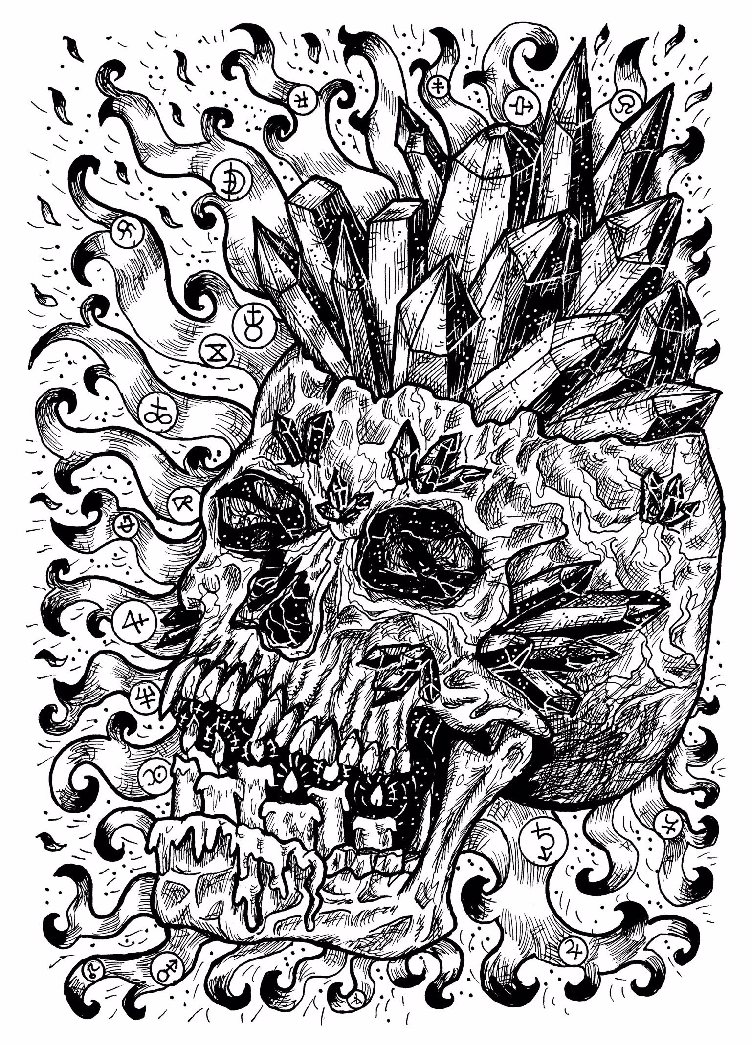 Skull Coloring Page, Pirate Coloring Book Page, Printable Skull ...