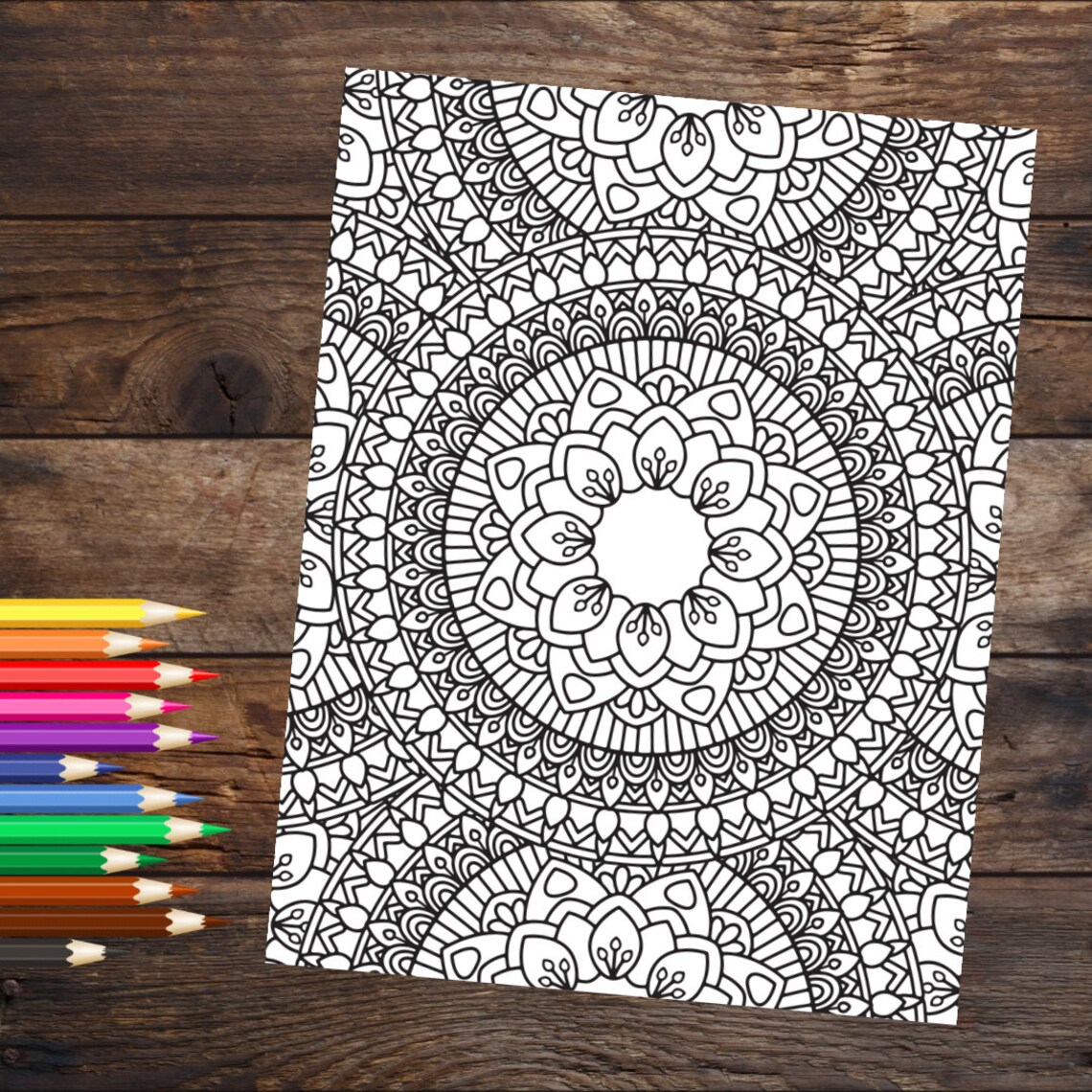 Mandela Coloring Page, Printable Adult Coloring Book Page, Geometric ...