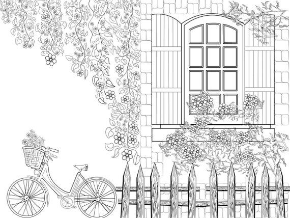 Bicycle Printable Adult Coloring Page From Favoreads Etsy Fun Adult