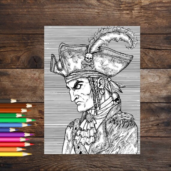 Pirate Coloring Book Page Adult Coloring Page Printable - Etsy
