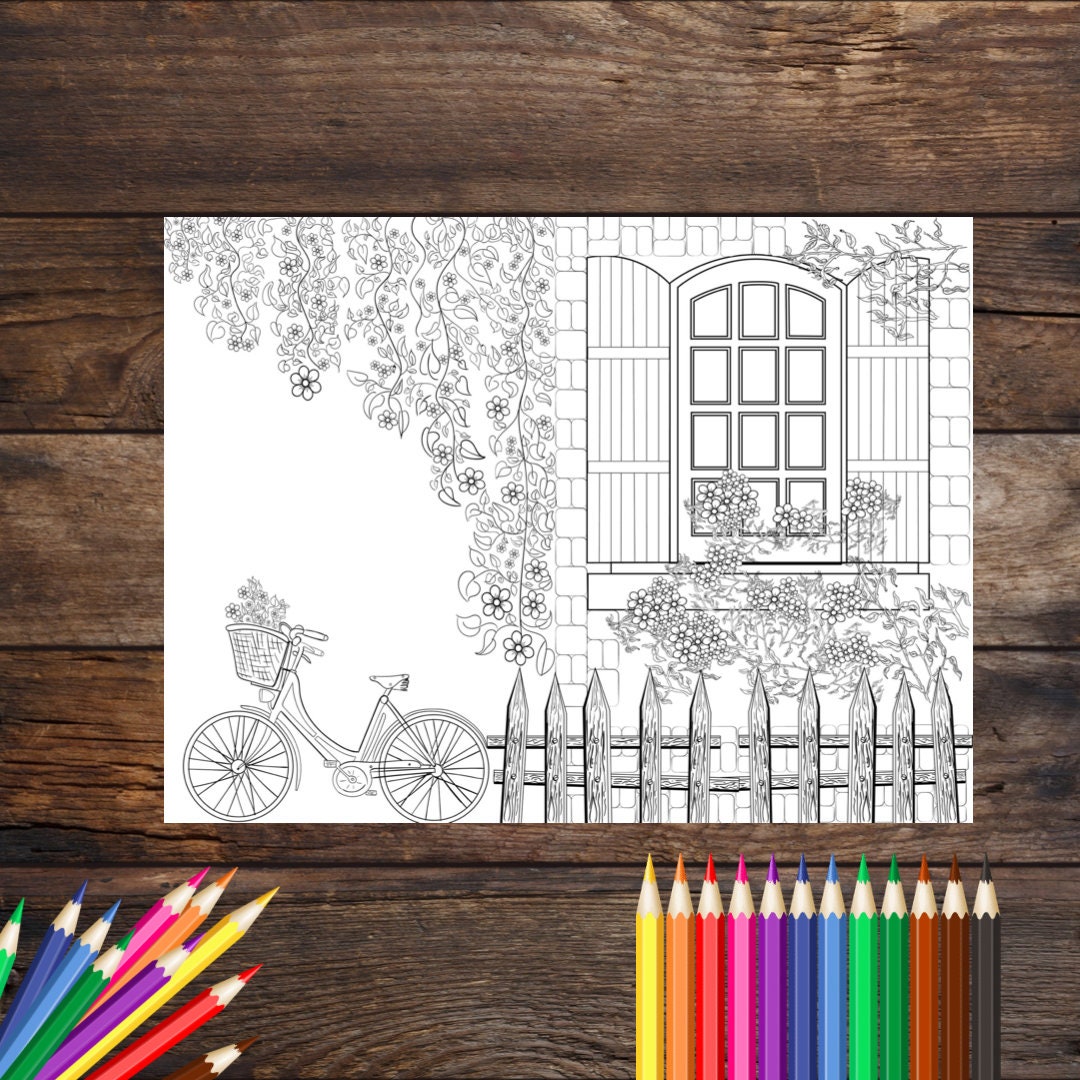 Bicycle Printable Coloring Page, Beautiful Coloring Book Page ...