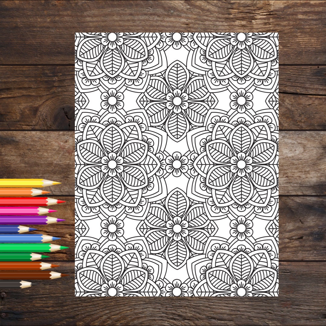 Geometric Mandela Coloring Book Page, Mandela Coloring Design ...