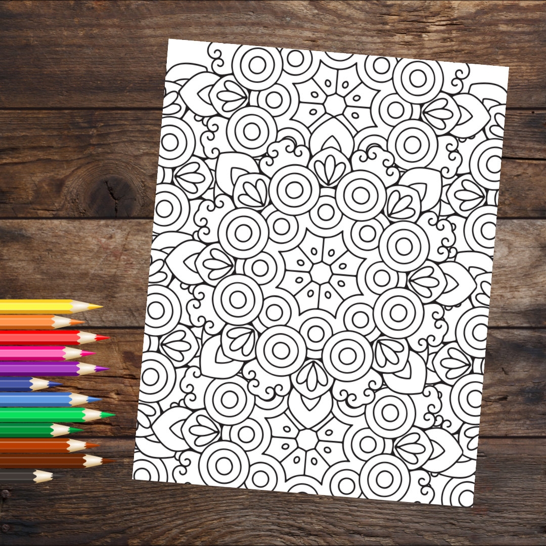 Mandela Coloring Book Page, Geometric Coloring Page, Adult Stress ...