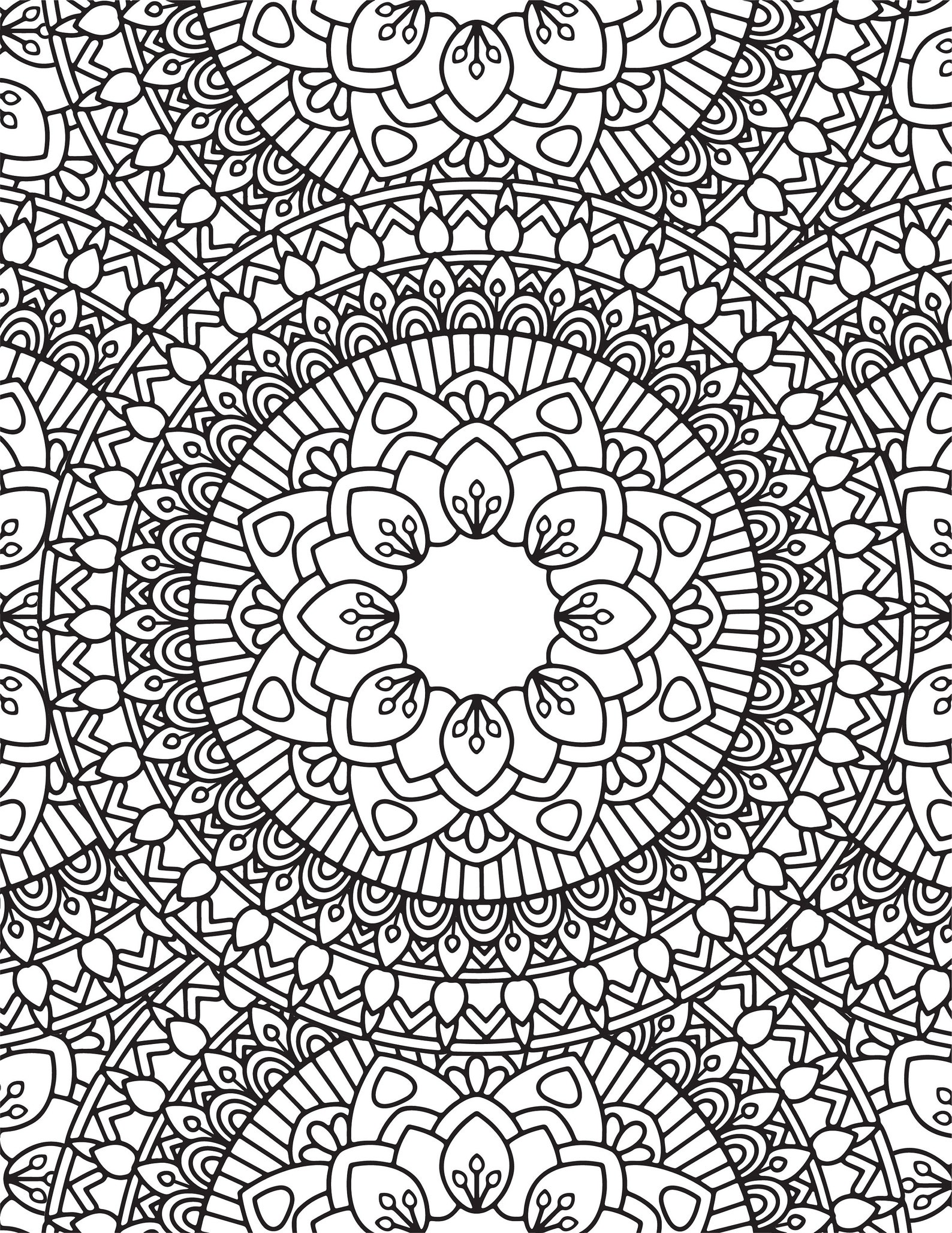 Mandela Coloring Page, Printable Adult Coloring Book Page, Geometric ...