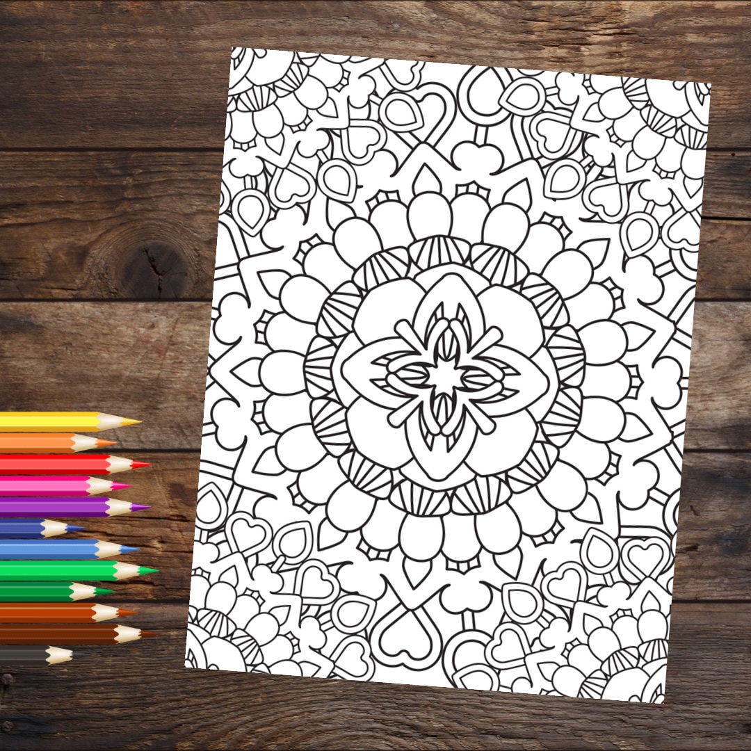 Mandela Coloring Book Sheet, Printable Adult Stress Relief Coloring ...