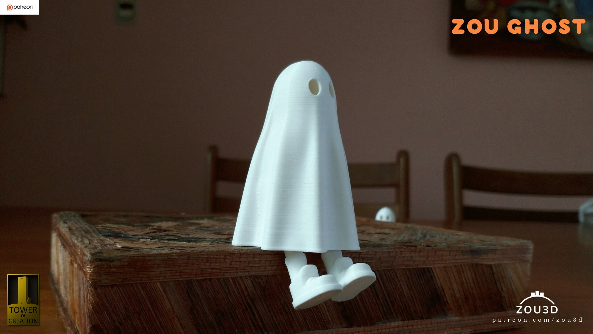 Standing Ghost by Zou 3D featured by Uncle Jesse's Youtube Channel - Etsy