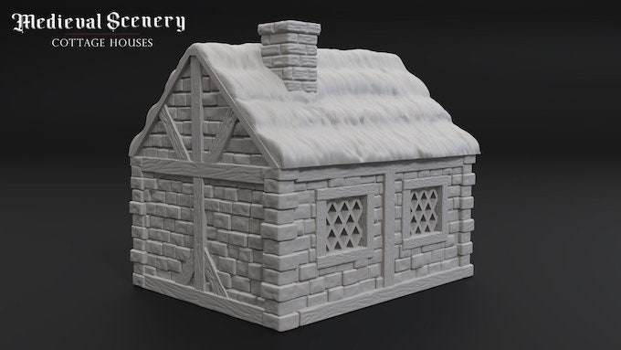 Medieval Cottage House by Newleaf 3D - Etsy