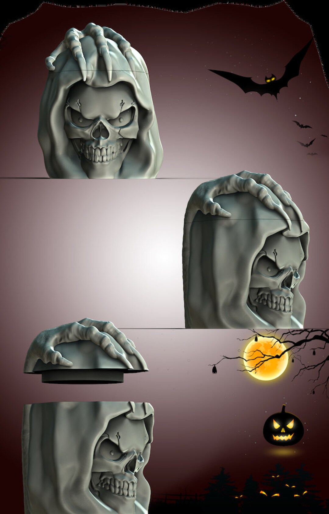 Halloween Horror Skull Jars by Digital Creative Works - Etsy