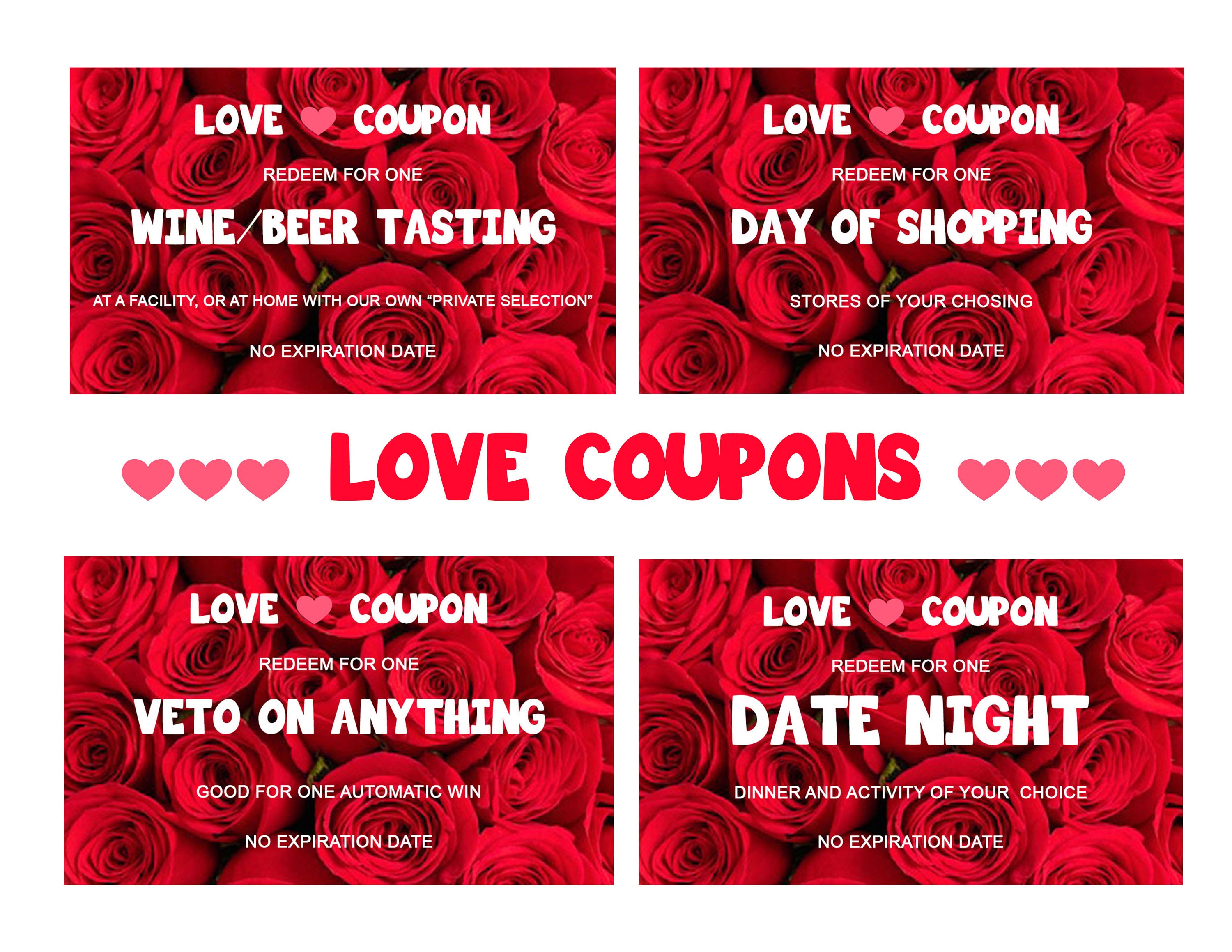 12 Love Coupons! Printable PDF. Tell Them You Love Them With These ...