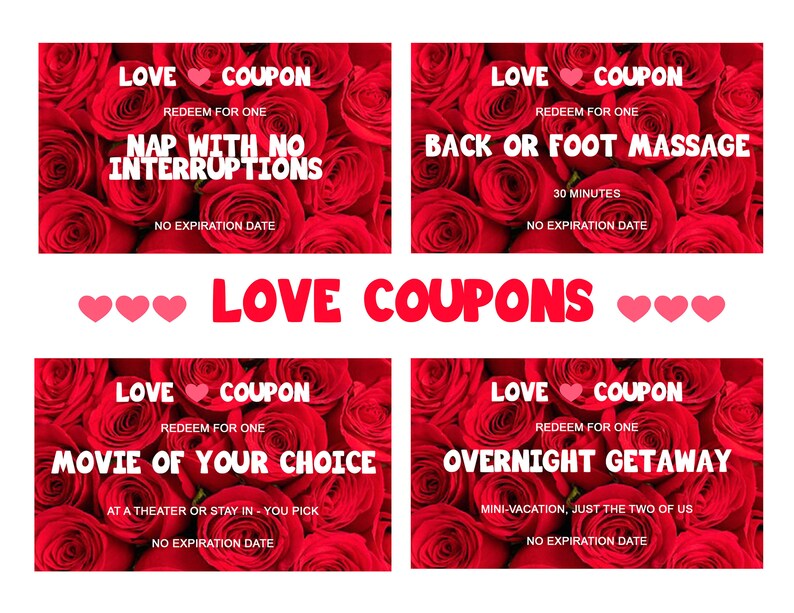 12 Love Coupons Printable PDF. Tell Them You Love Them With These ...