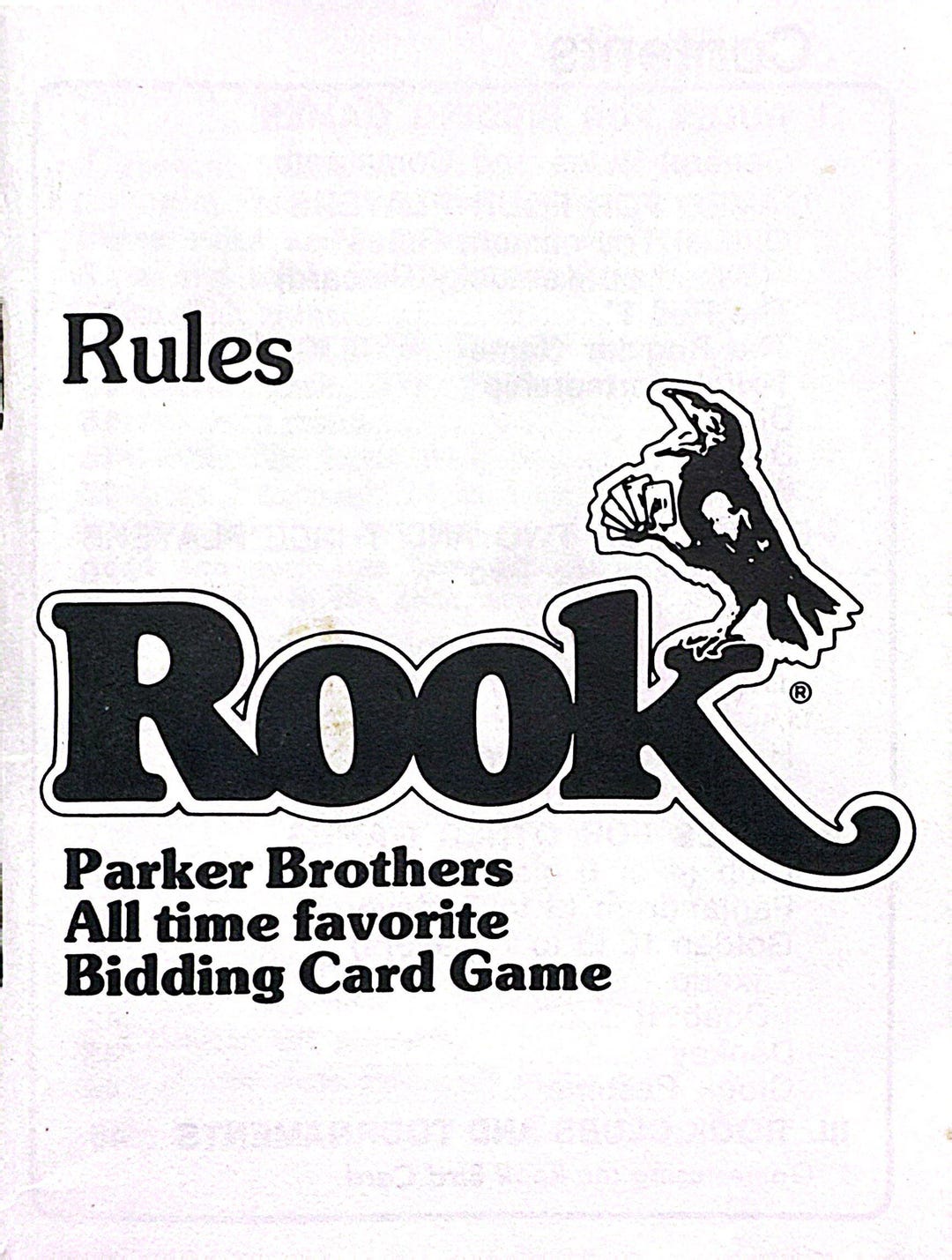 PDF Instructions for Rook Card Game Rules, Manual, Users Guide - Etsy
