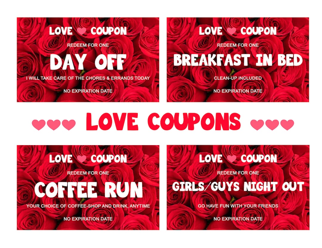 12 Love Coupons! Printable PDF. Tell Them You Love Them With These ...