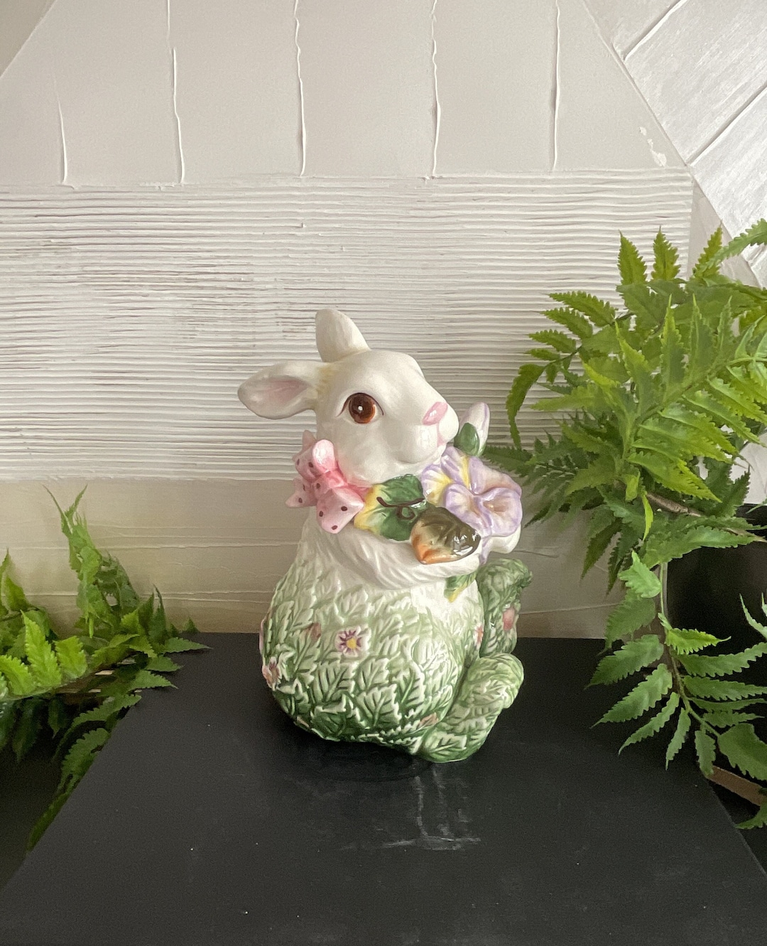 Vintage Bunny Cookie Jar Easter Bunny Candy Container Hand Painted ...