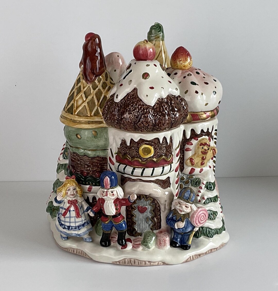 Fitz and Floyd Nutcracker Cookie Jar: Hand-painted Ceramic Candy Castle ...