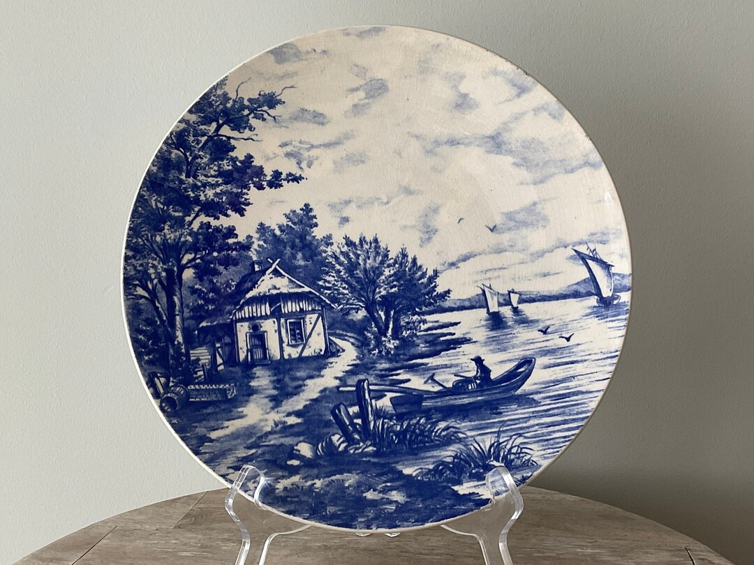 Victorian Style Villeroy & Boch Wall Plate Vintage Blue and White ...
