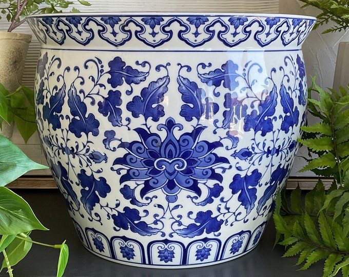Planter Vintage Bombay Company Large Floor Planter Chinese Porcelain ...