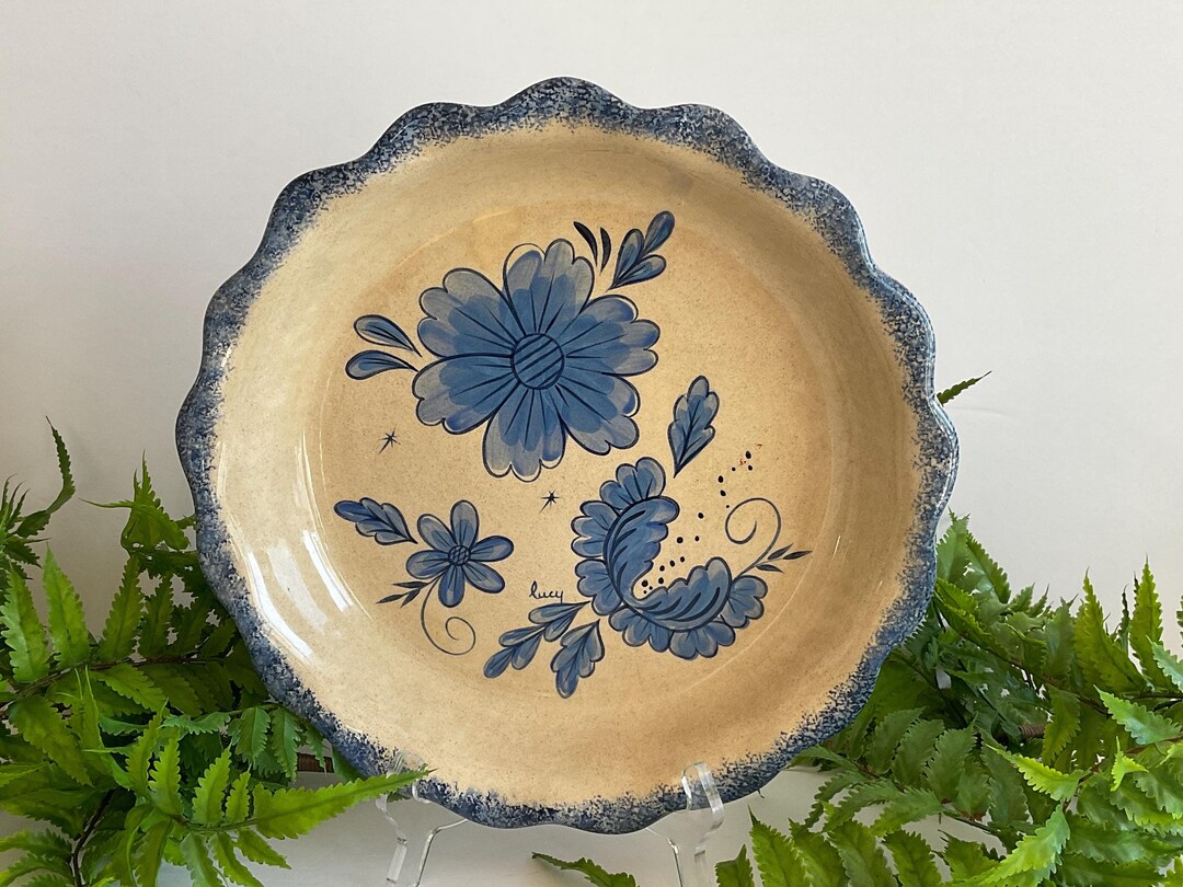 Farmhouse Pottery Pie Plate Heavy Stoneware Deep Dish Ceramic Pie Pan ...