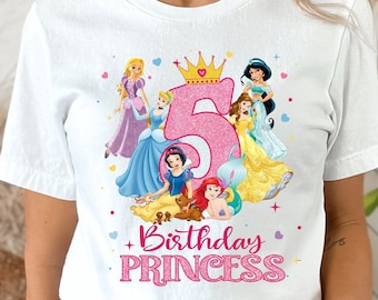 Disney Princesses Birthday Shirt - Etsy