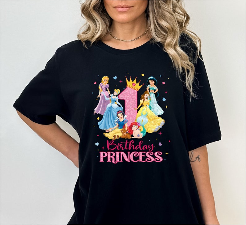 First Birthday Princess Shirt Disney Princess Birthday Shirt - Etsy