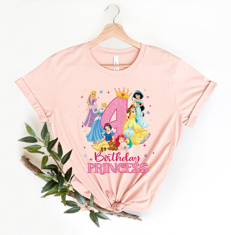 Fourth Birthday Princess Shirt Disney Princess Birthday - Etsy