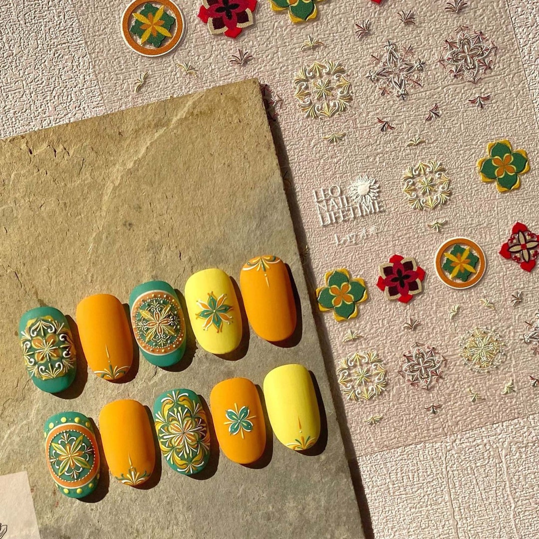 Boho Nail Stickers, Boho Nail Decals, Bohemia Nail Stickers, Bohemia ...